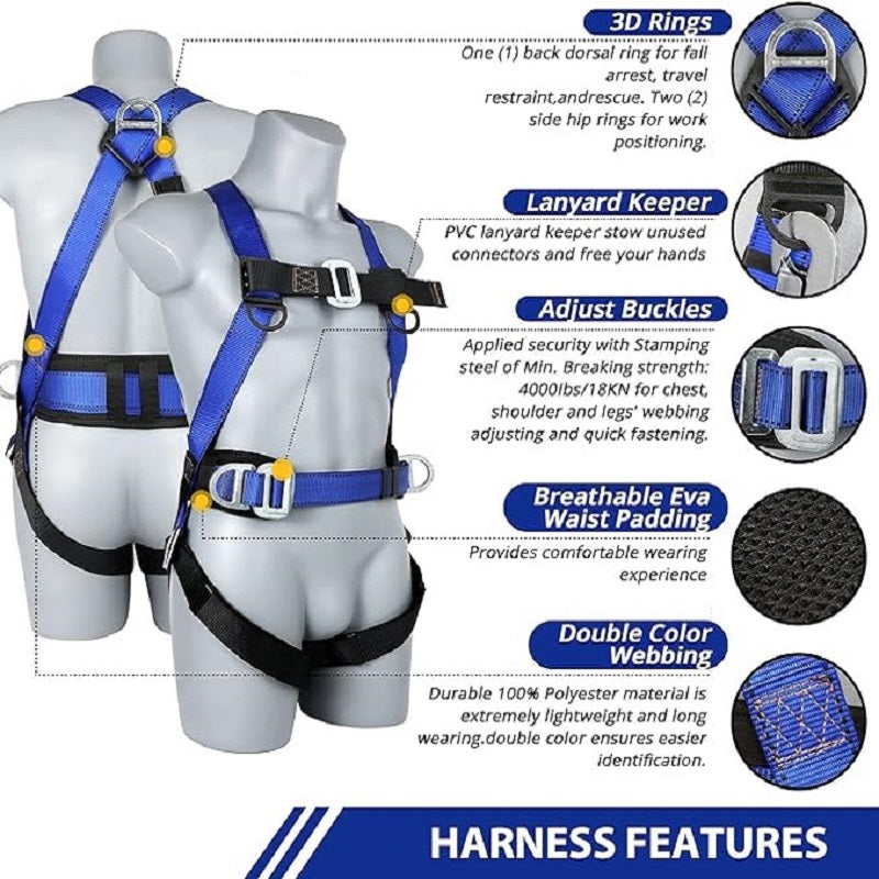 TRSMIMA Safety Harness Fall Protection Kit: Full Body Roofing harnesse – TT TRSMIMA